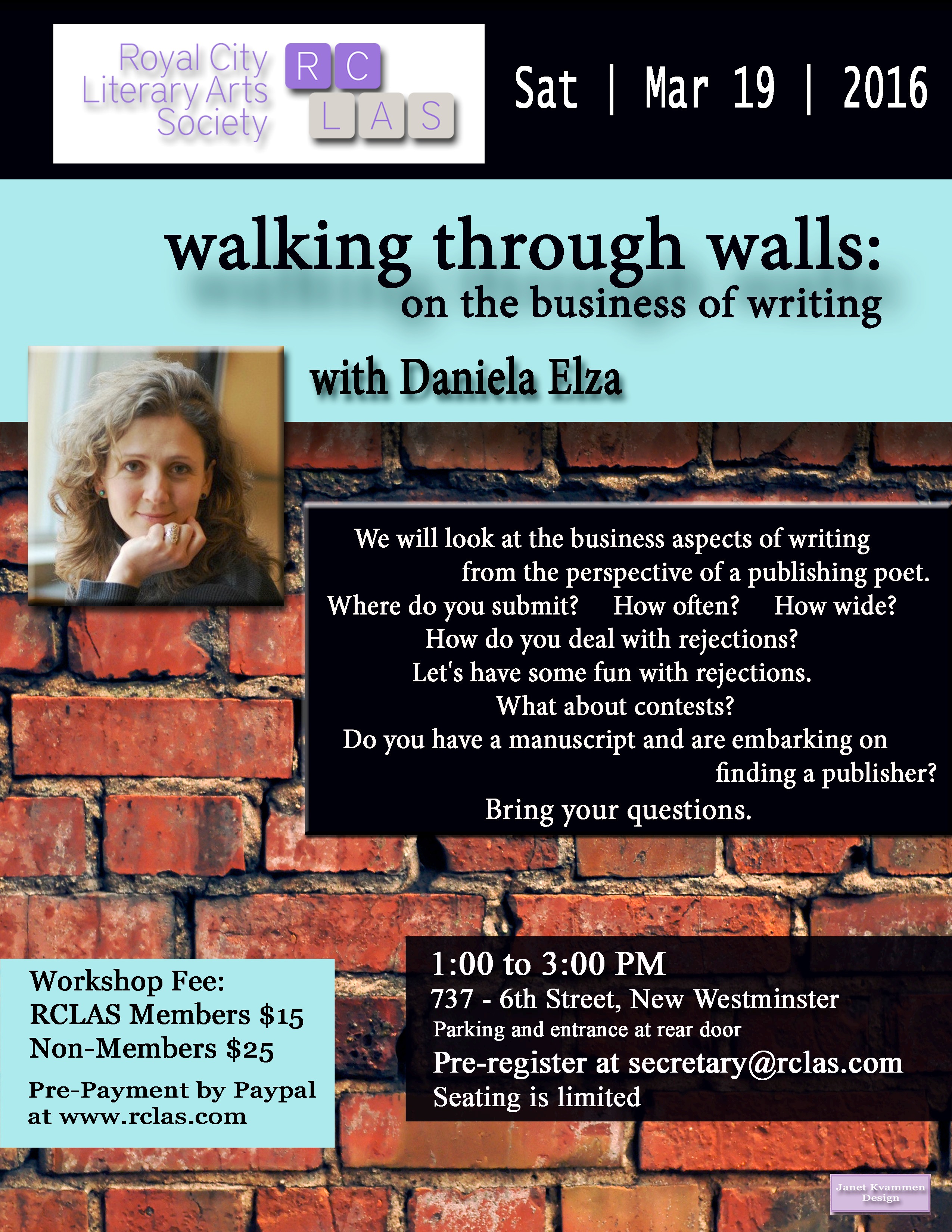 CONCLUDED! Workshop ~ Walking Through Walls, with Daniela Elza