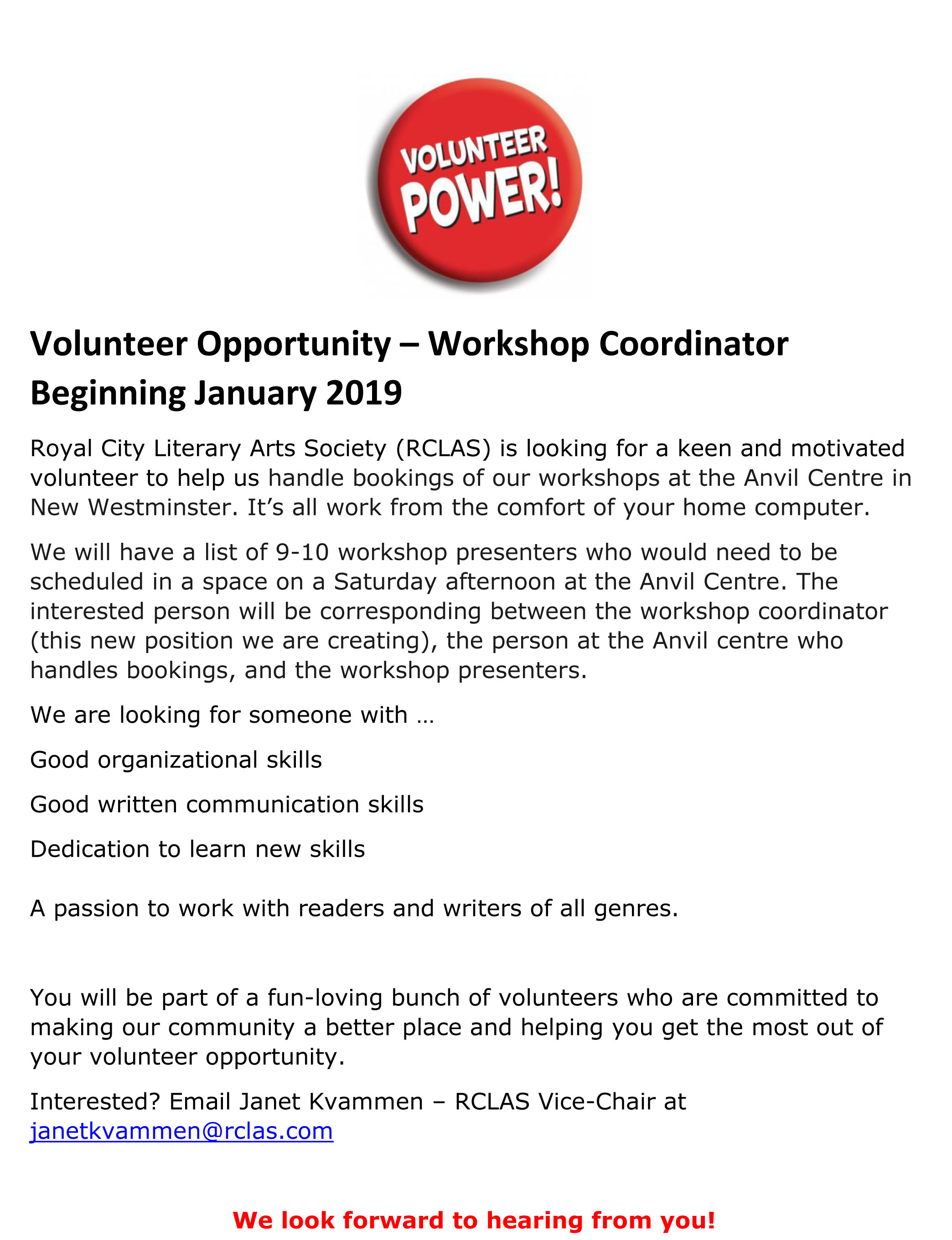 Volunteer Opportunities